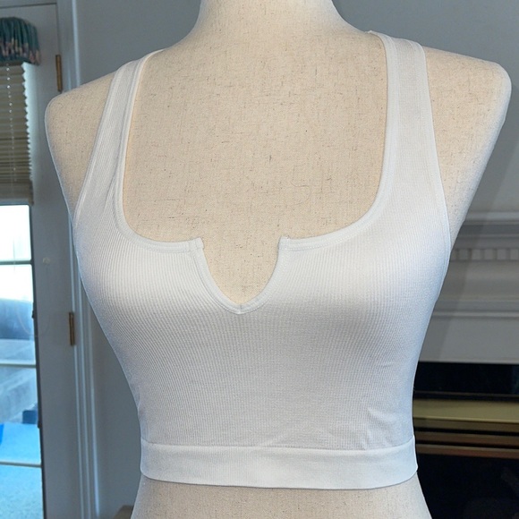 Tops | Ribbed Cropped Muscle Tank V Cut | Poshmark